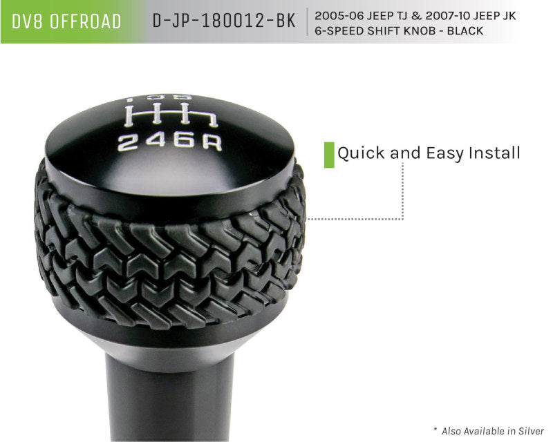 DV8 Offroad 2005-2010 Jeep TJ/JK 6-Speed Shift Knob Black Finish ...